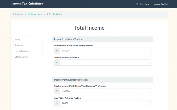 Calculate your income tax liability using this free online tool [India ...