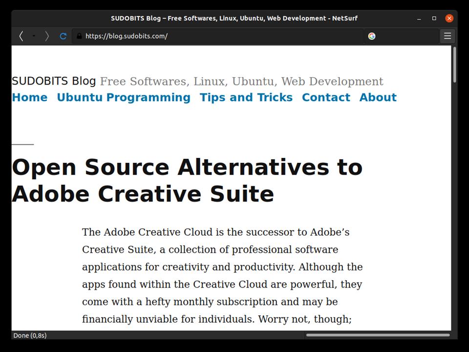 Lightweight Web Browsers for Ubuntu / Linux – SUDOBITS Blog